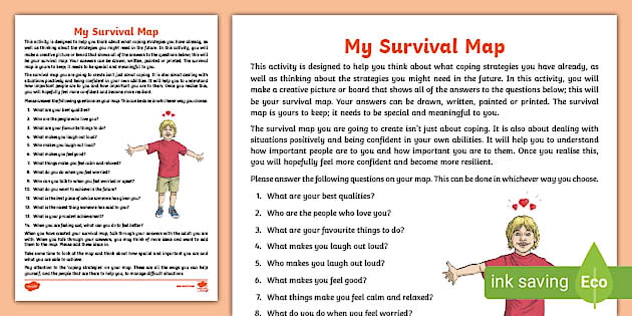 My Survival Map Worksheet (teacher made) - Twinkl