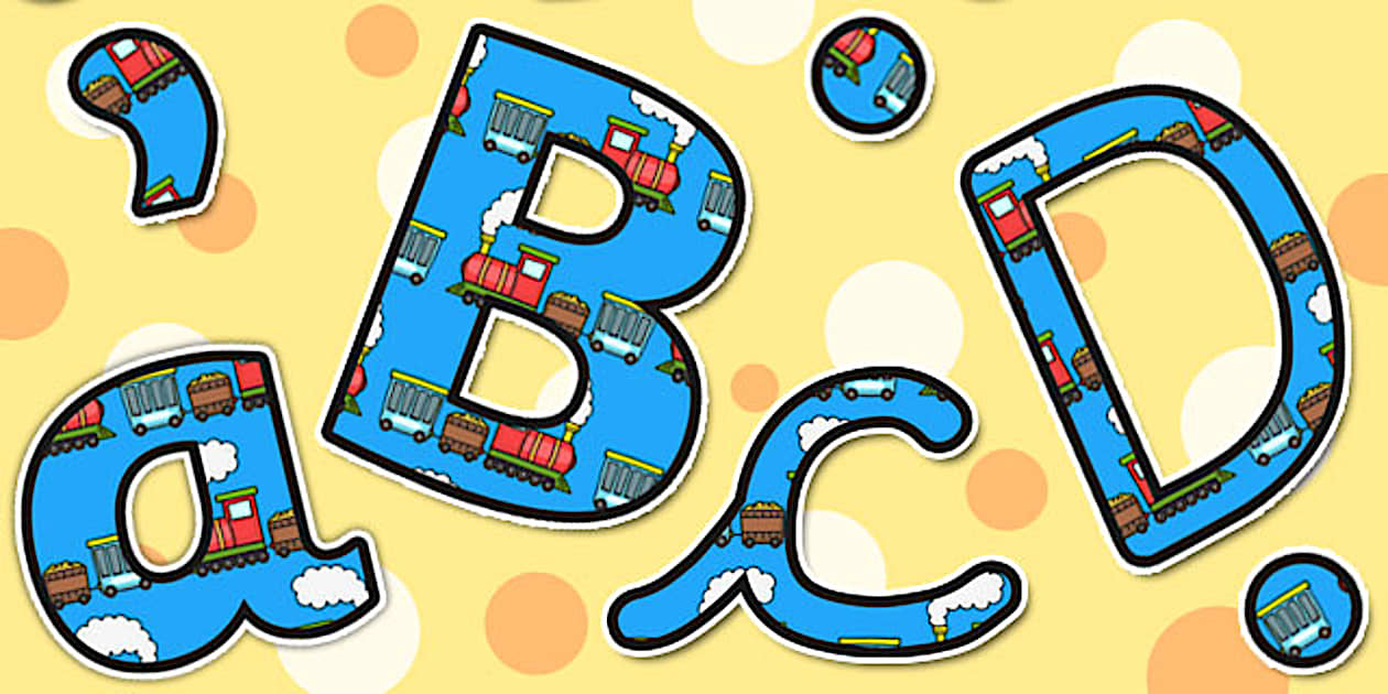 Trains Themed Size Editable Display Lettering (teacher made)