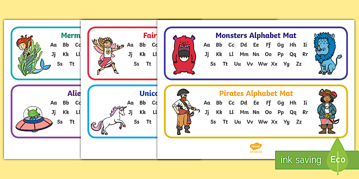 Cursive Fantasy-Themed Upper and Lower Case Alphabet Mat