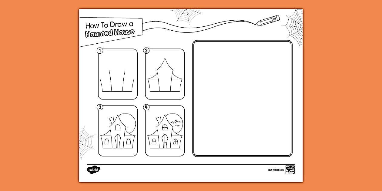 How To Draw a Haunted House Worksheet (teacher made)