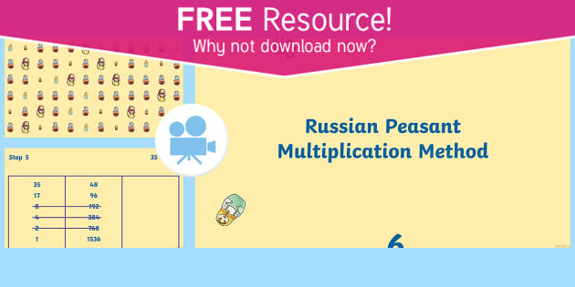 FREE! - Alternative Maths Methods - Russian Peasant Multiplication ...