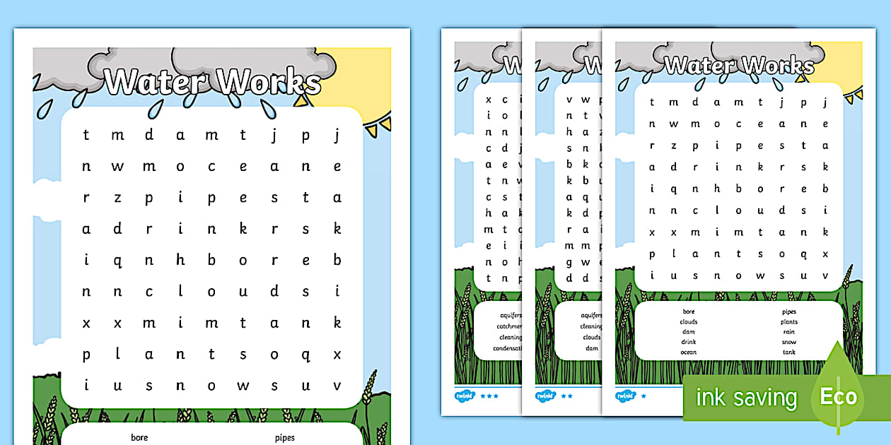 NSW Water Works Word Search (Hecho por educadores) - Twinkl