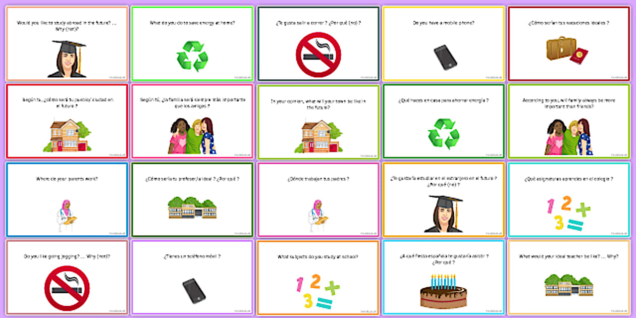 General Conversation Spanish Question Pair Cards