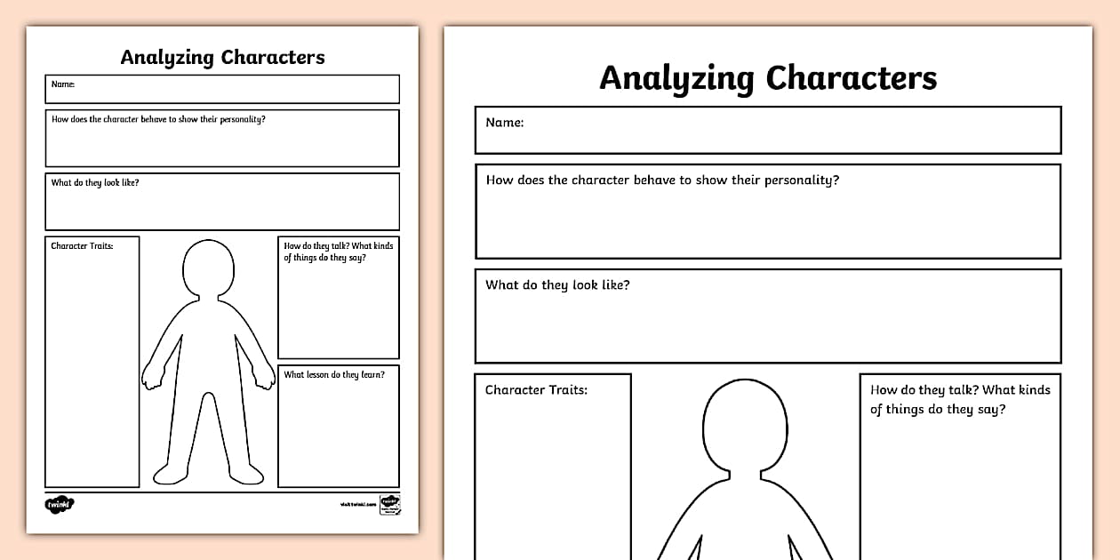 Analyzing Characters Worksheet for 6th-8th Grade - Twinkl