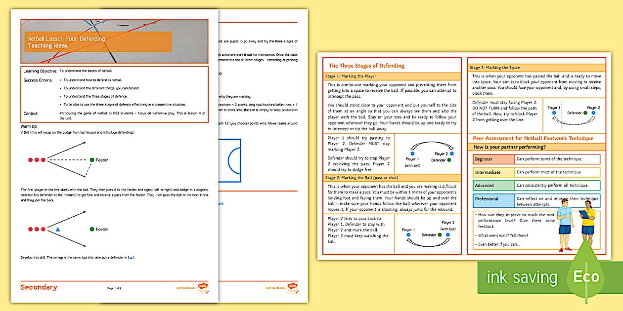 Netball Lesson 4: Defending (teacher made) - Twinkl