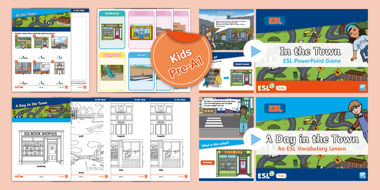ESL A Day in the Town Lesson Plan for Kids - Twinkl
