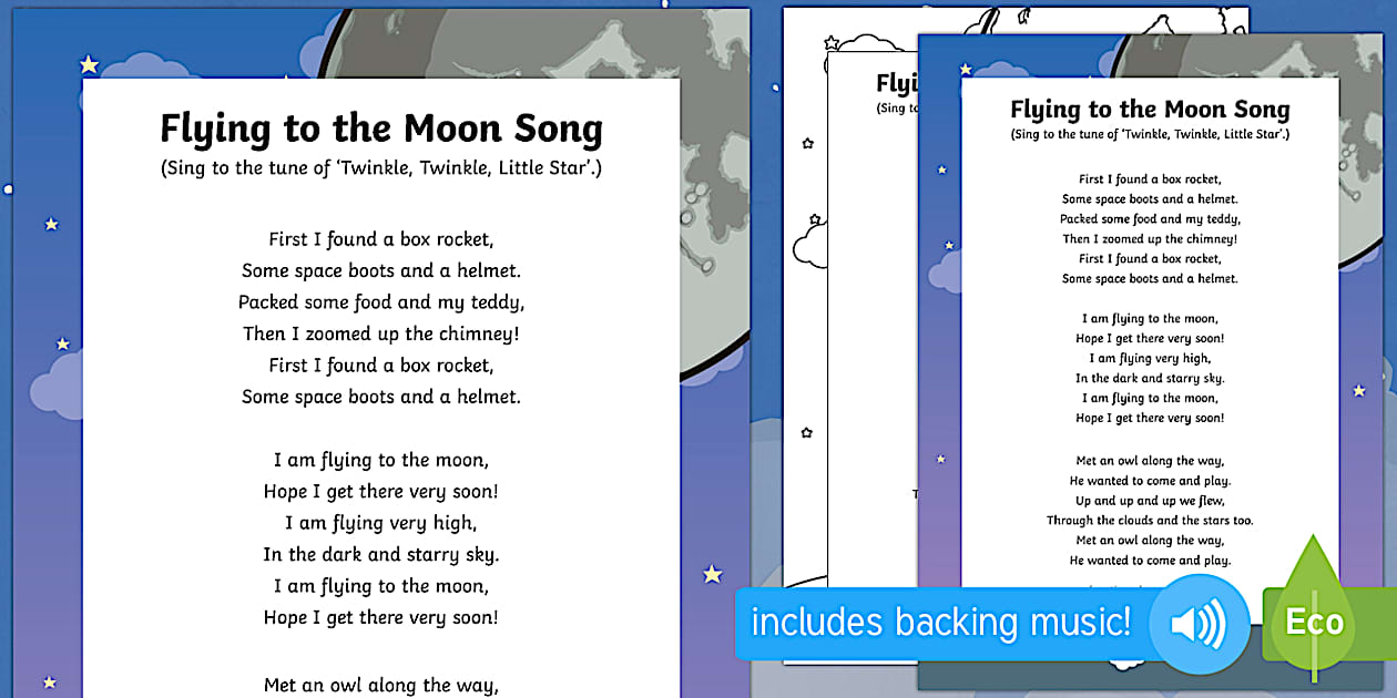 Flying to the Moon Song (Hecho por educadores) - Twinkl