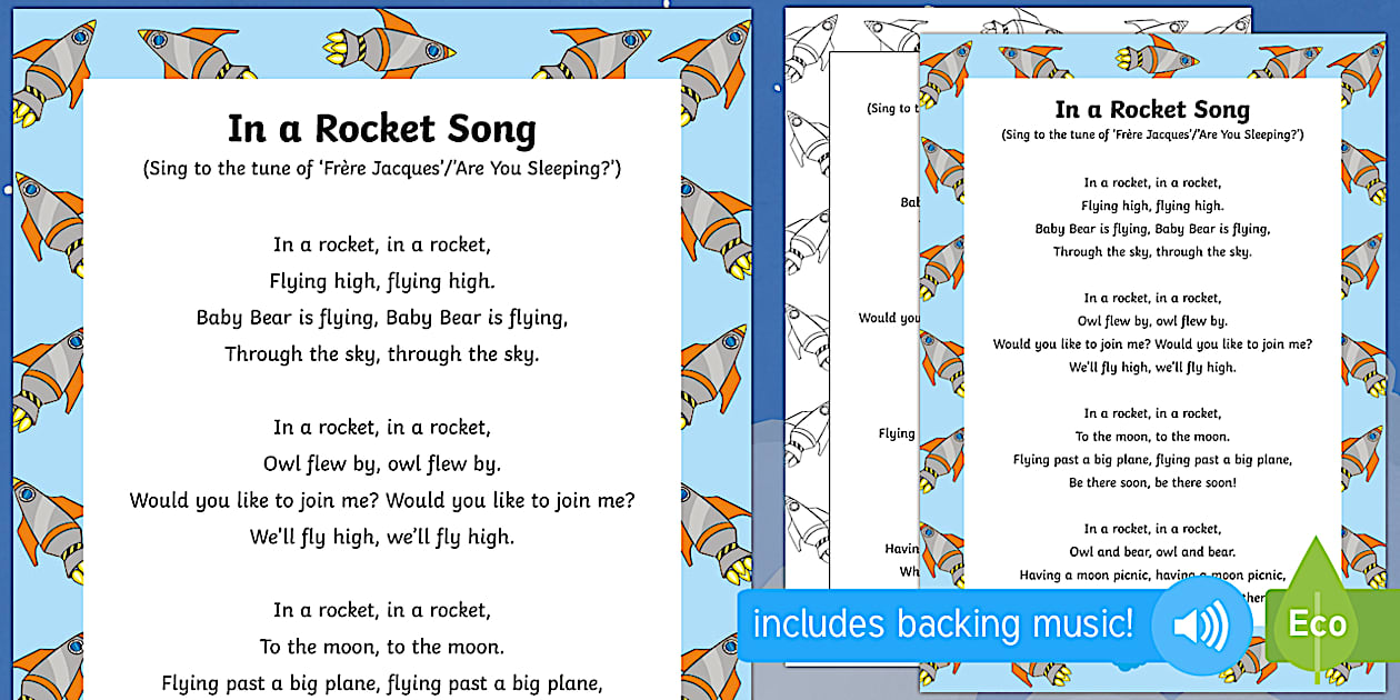 In a Rocket Song (teacher made) - Twinkl