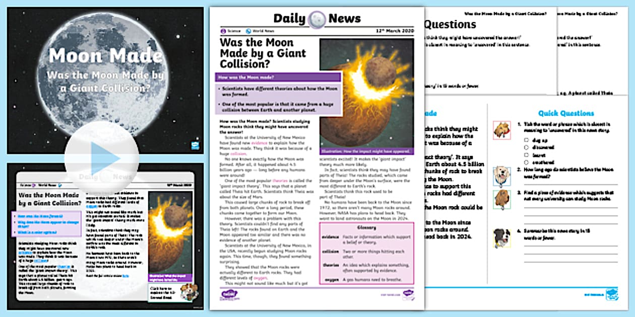 How Was The Moon Formed | Twinkl NewsRoom Resources - Twinkl
