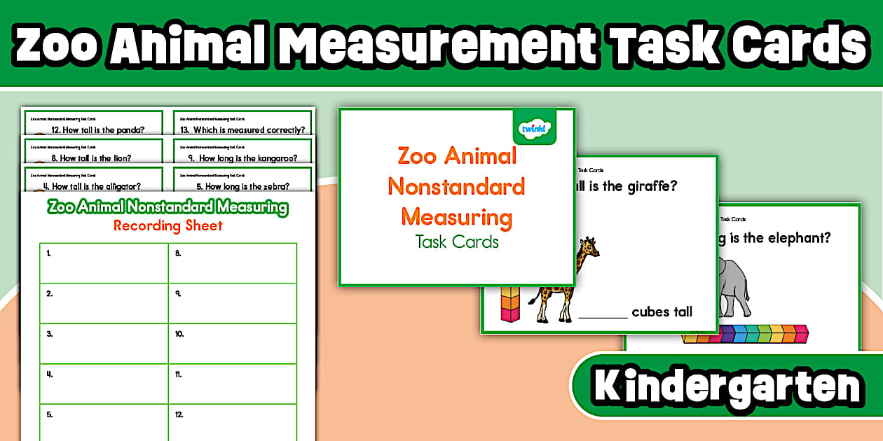 Kindergarten Zoo Animal Measuring Cards | Twinkl USA
