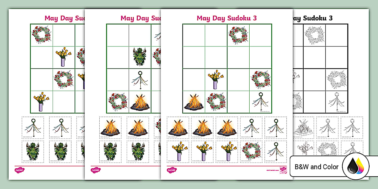 May Day Sudoku Puzzles (teacher made) - Twinkl