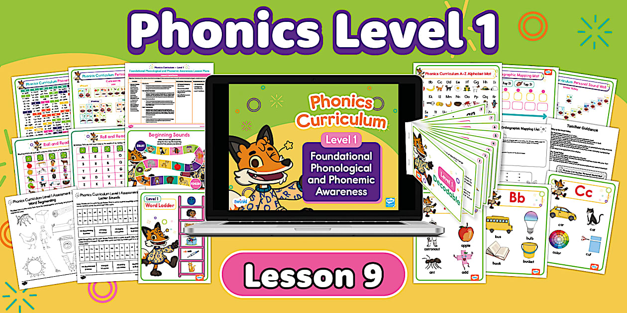 Phonics Curriculum Level 1 Lesson 9 Pack