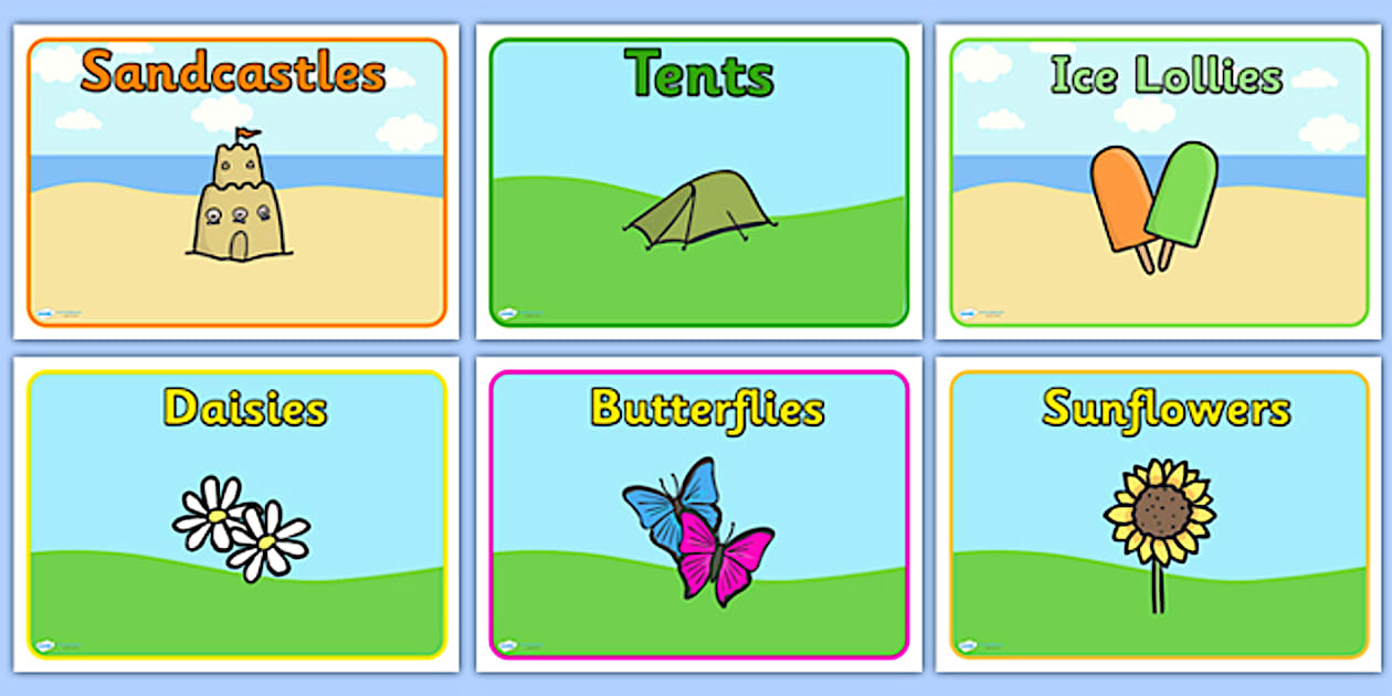 Editable Class Group Signs (Summer) (teacher made) - Twinkl