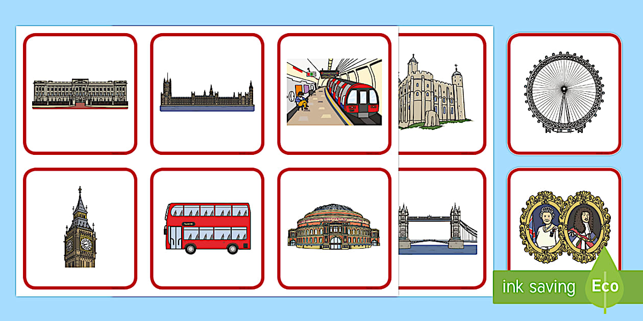 London Matching Cards - London Word Cards - Twinkl