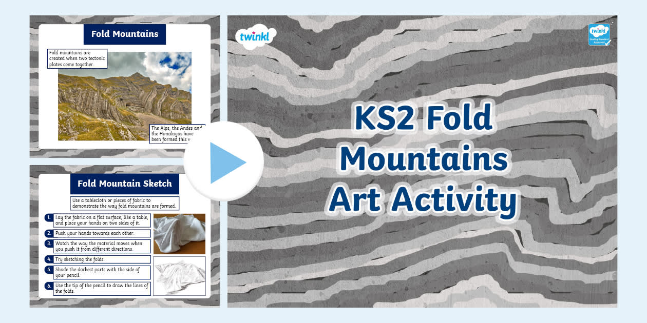 KS2 Fold Mountains Art Activity (teacher made) - Twinkl