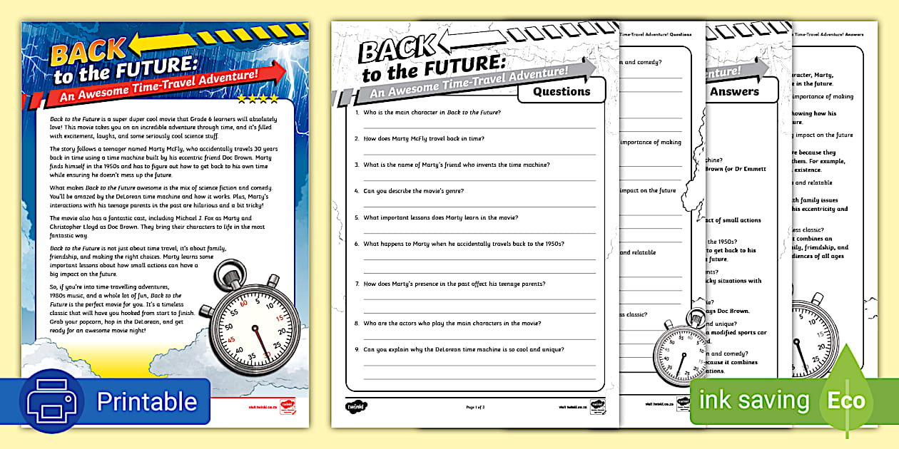 "Back to the Future" - Movie Review Comprehension