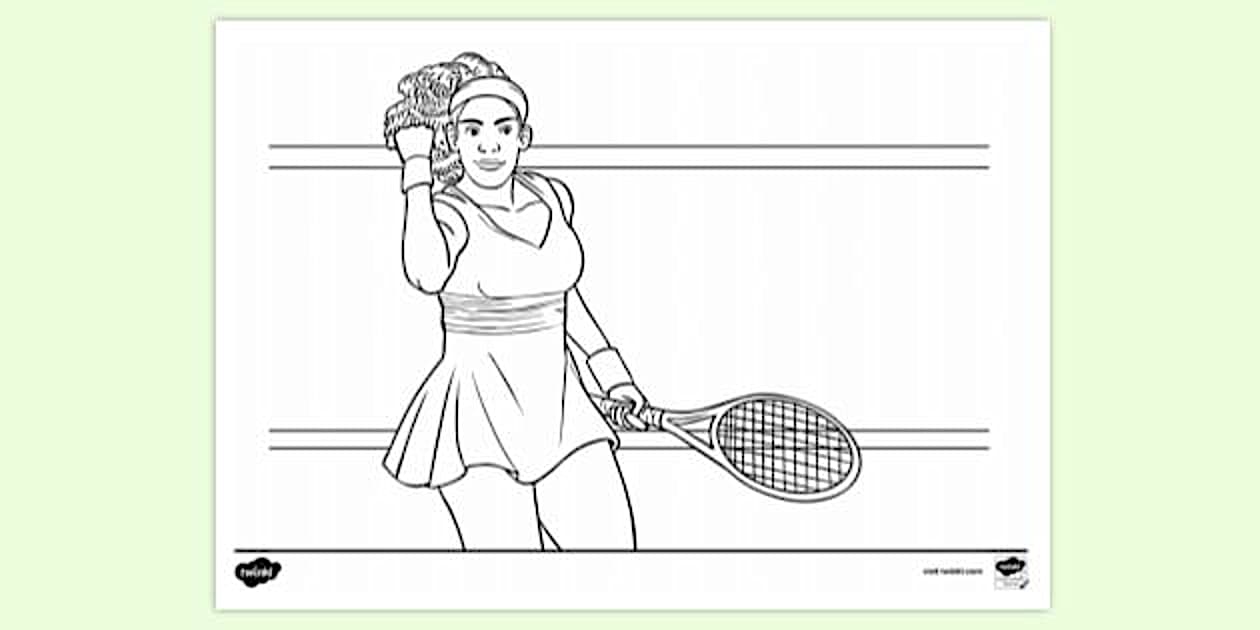 Tennis Player Colouring Page | Colouring Sheets - Twinkl