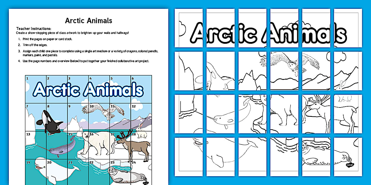 Arctic Animals Collaborative Art Pack (teacher made)