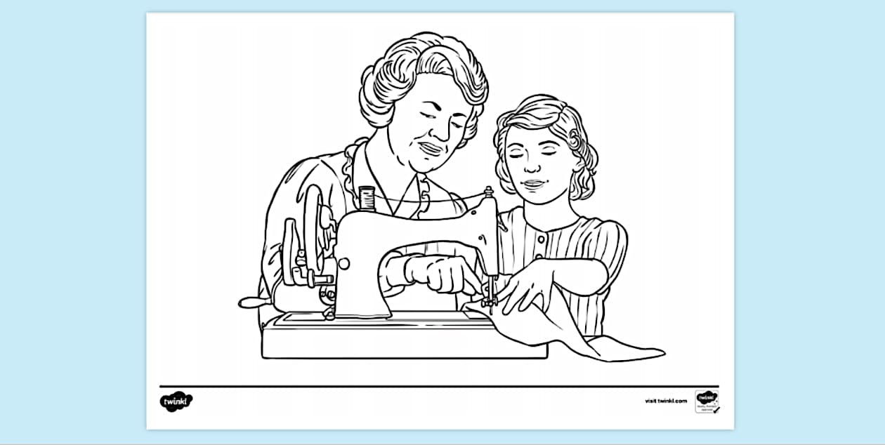 Sew Colouring Sheet | Colouring Sheets (teacher made)