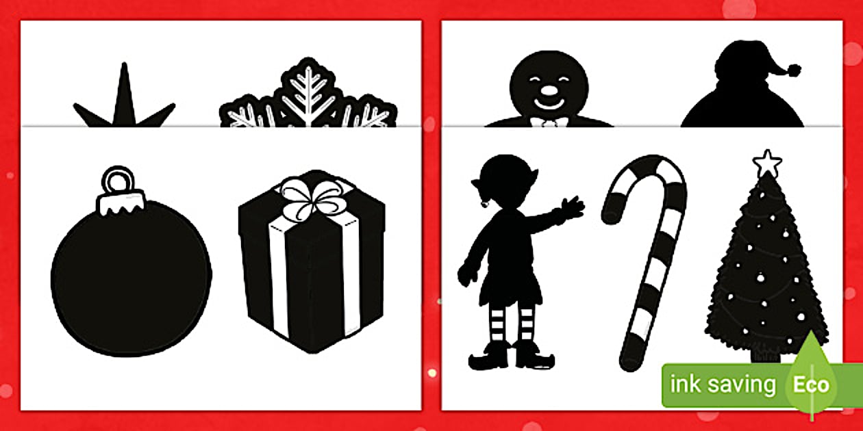 Christmas Shadow Puppets Cut-Outs | Twinkl Resources