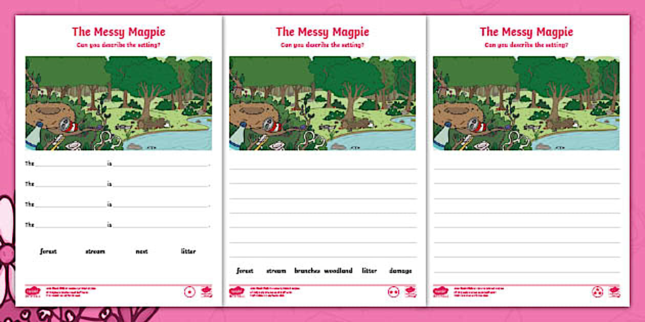 Editable The Messy Magpie Setting Description Differentiated Worksheets