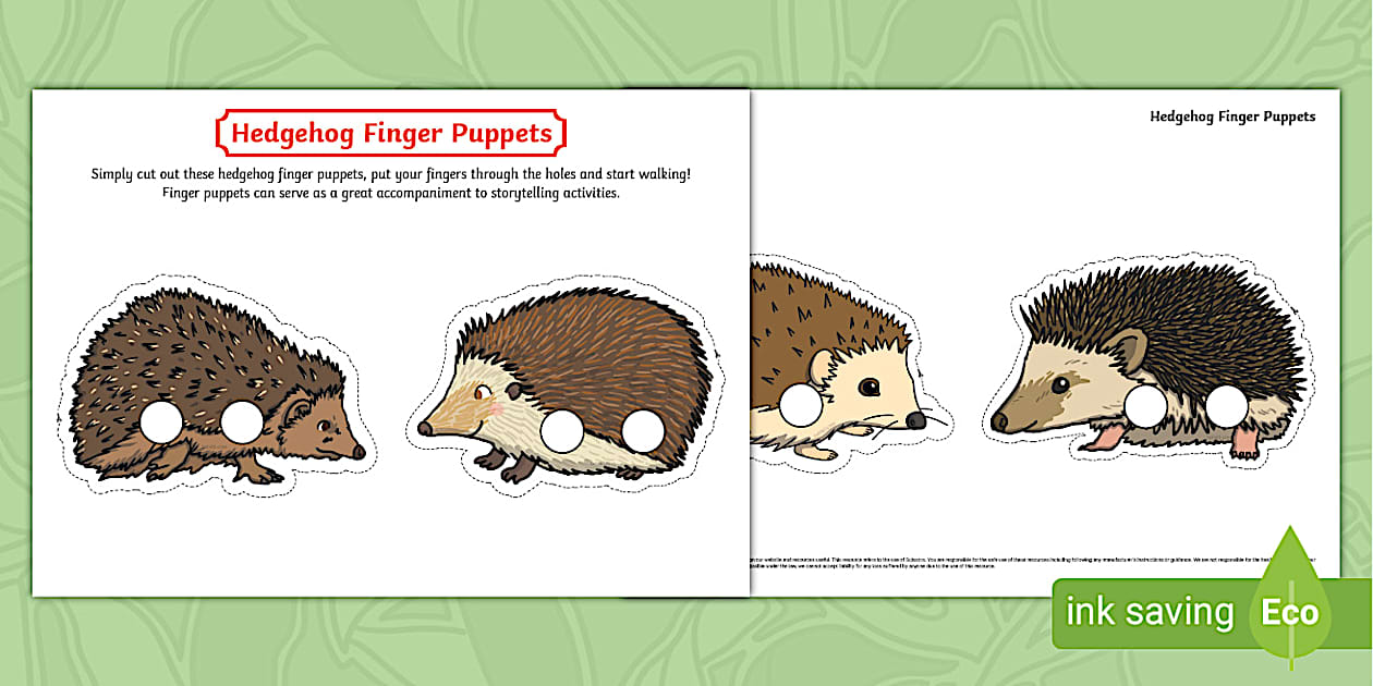 Hedgehog Finger Puppets | Twinkl | Finger Puppets | KS1