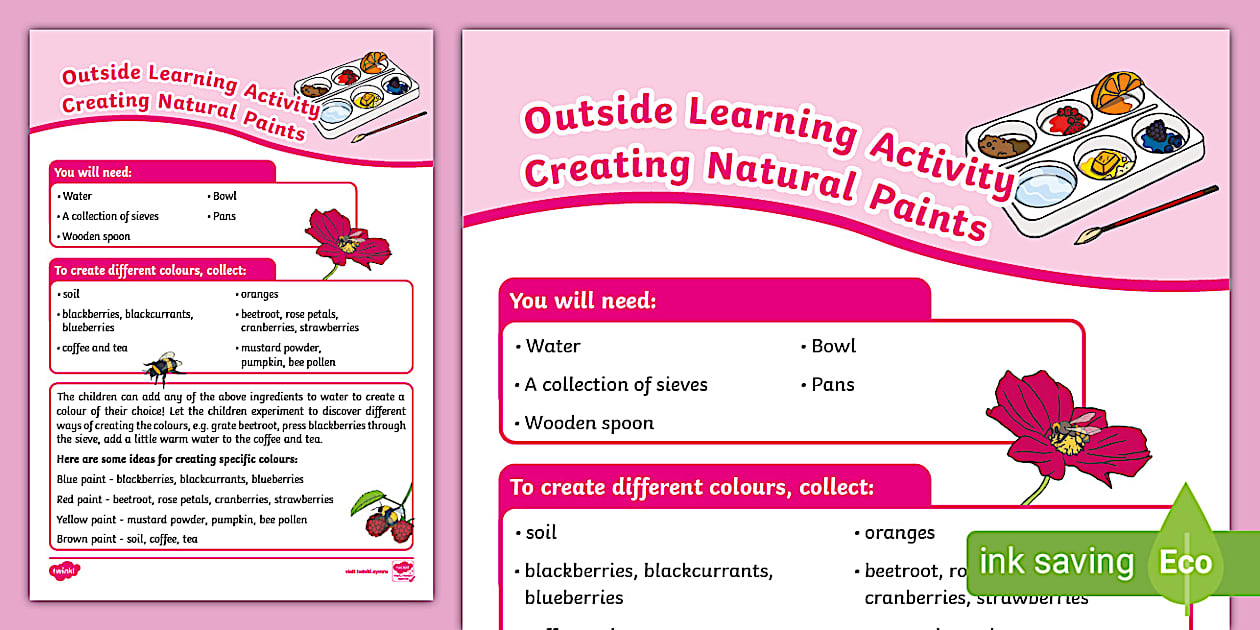 Outdooor Learning: Making Natural Paint (teacher made)