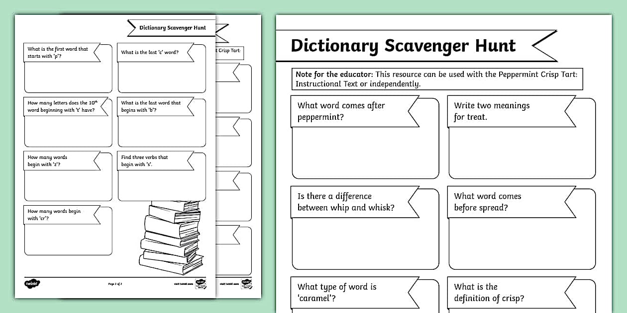 Gr 4: Dictionary Scavenger Hunt (teacher made) - Twinkl