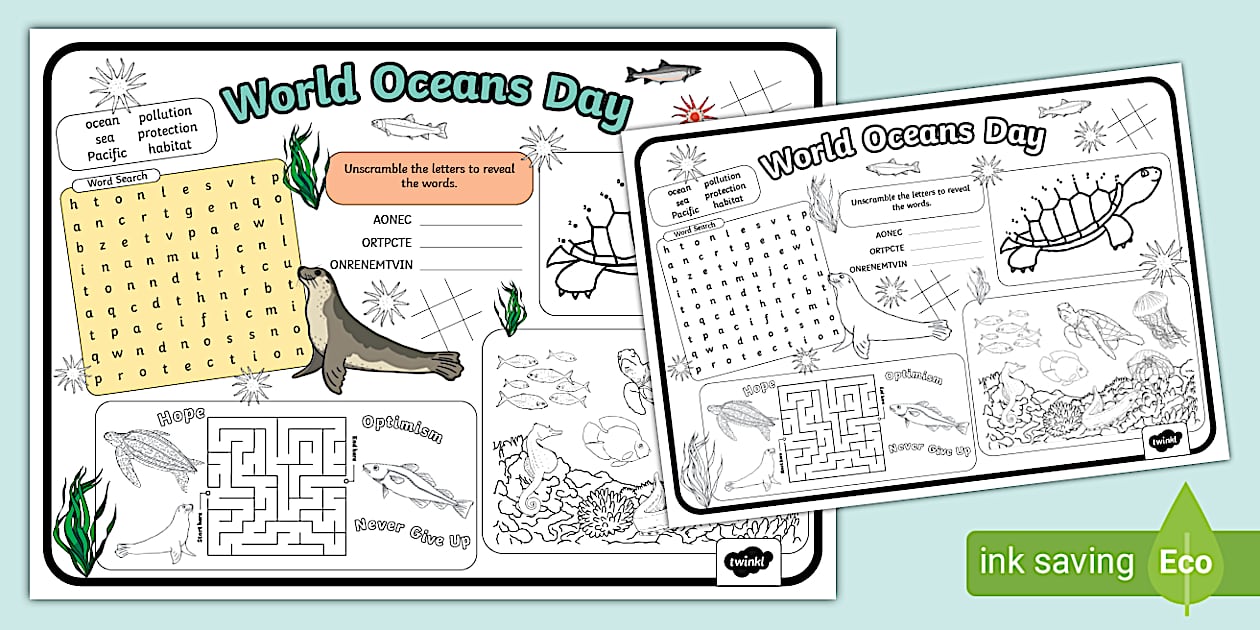 World Ocean Day Activity Mat F-2 (Teacher-Made) - Twinkl