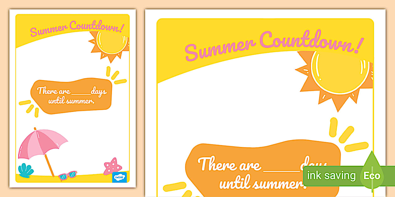 Summer Countdown Poster (teacher made) - Twinkl