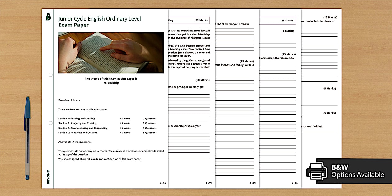 Junior Cycle English Ordinary Level Exam Paper | Twinkl