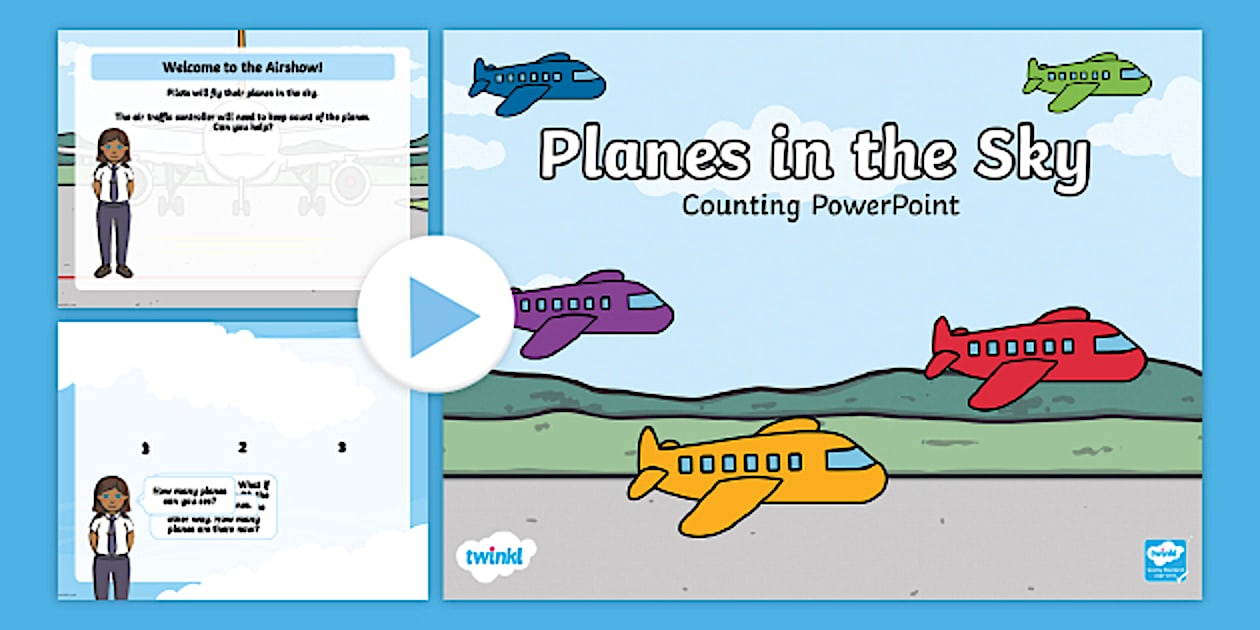 👉 Counting Planes PowerPoint - Planes in the Sky - Twinkl