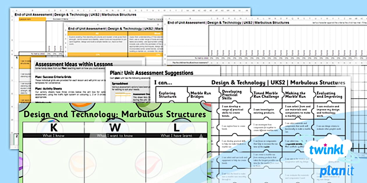 DT: Marbulous Structures UKS2 Unit Assessment Pack - Twinkl