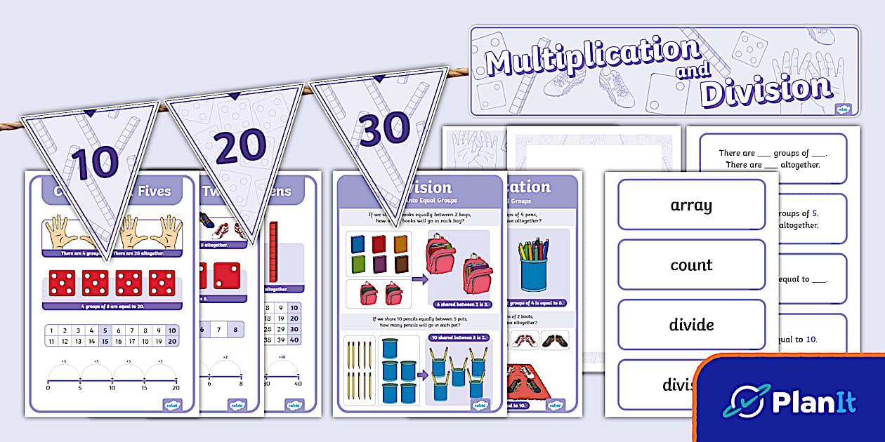 Y1 Multiplication and Division Display Pack - Twinkl