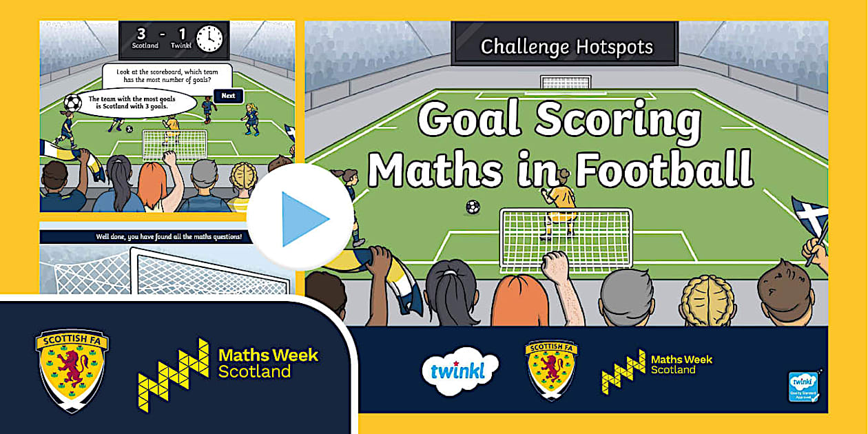 FREE! - Goal Scoring Maths Football Hotspots Interactive PowerPoint
