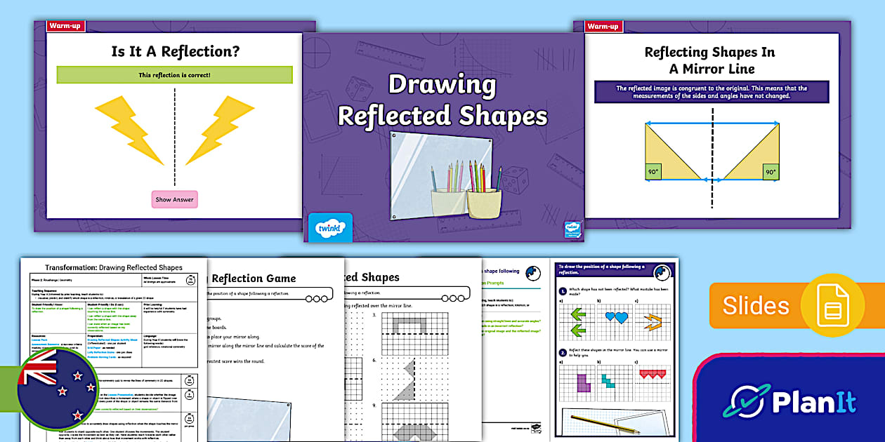 During Year 4 Spatial Reasoning: Transformation (Drawing Reflected Shapes)