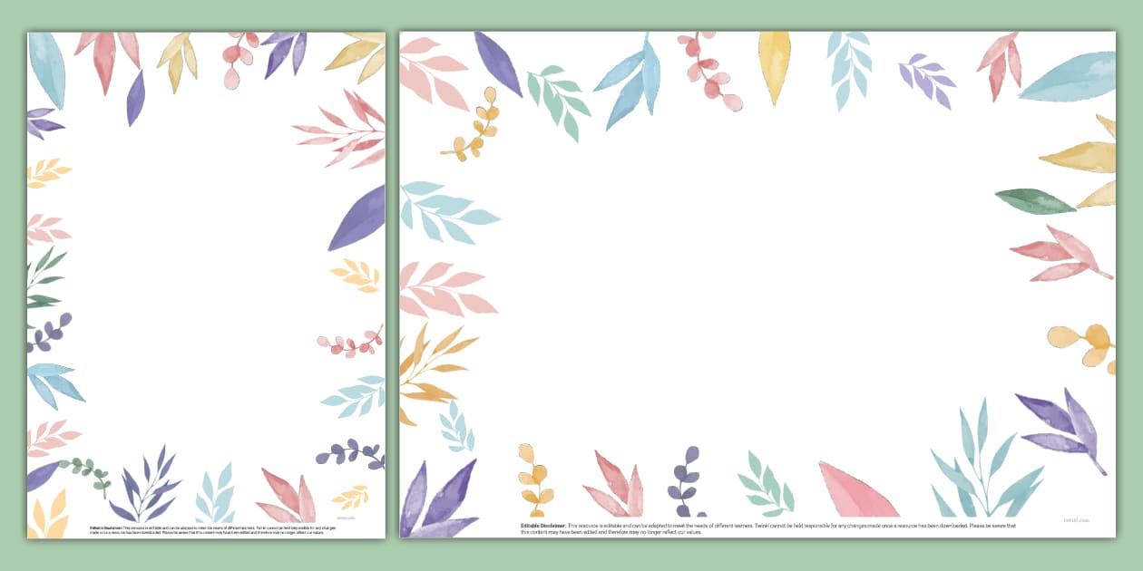 Colourful Botanical-Themed Editable Display Posters - Twinkl