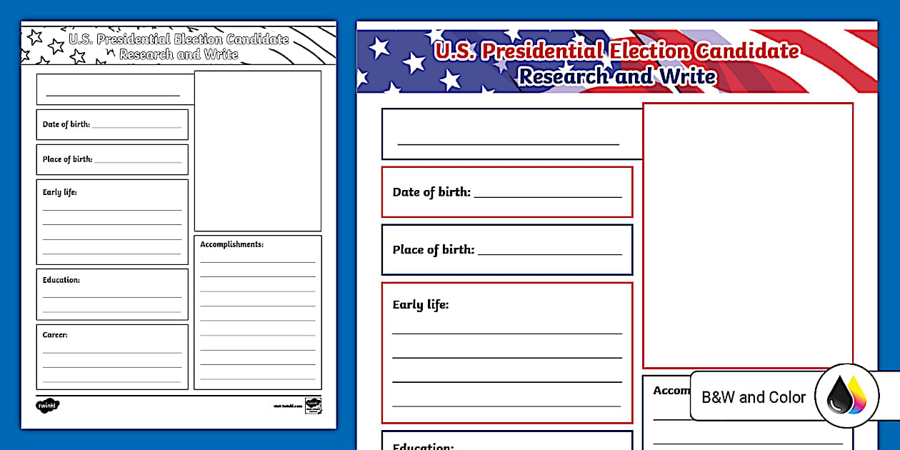 U.S. Presidential Election Candidate Research and Write