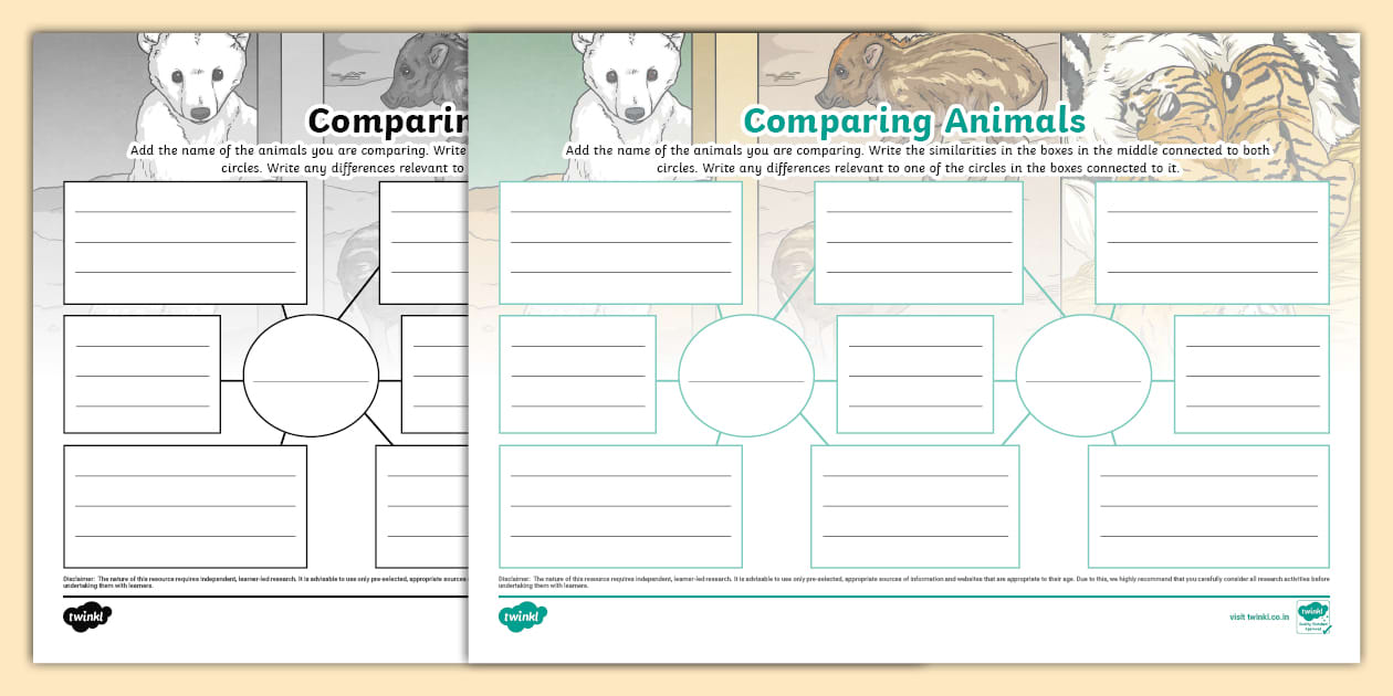 Animals Comparison Mind Map (teacher made) - Twinkl