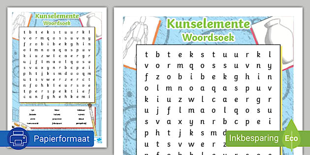 Kunselemente Woordsoek (creat de profesori) - Twinkl Kunselemente Woordsoek (creat de profesori) - Twinkl