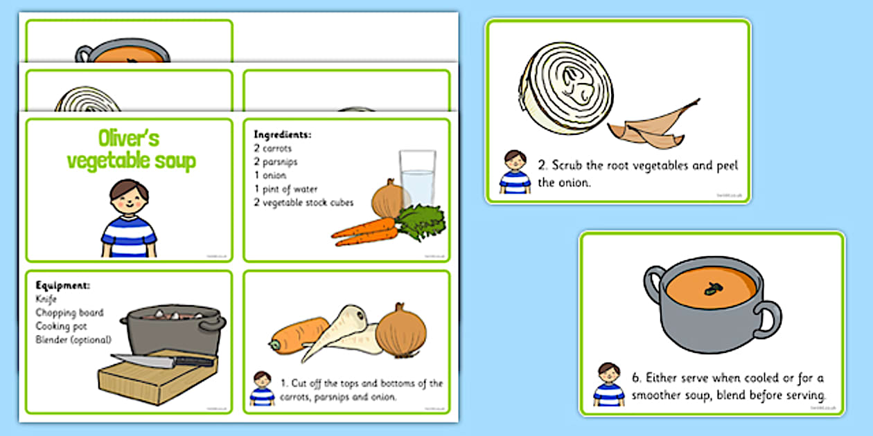 Oliver's Vegetable Soup Recipe (teacher made) - Twinkl