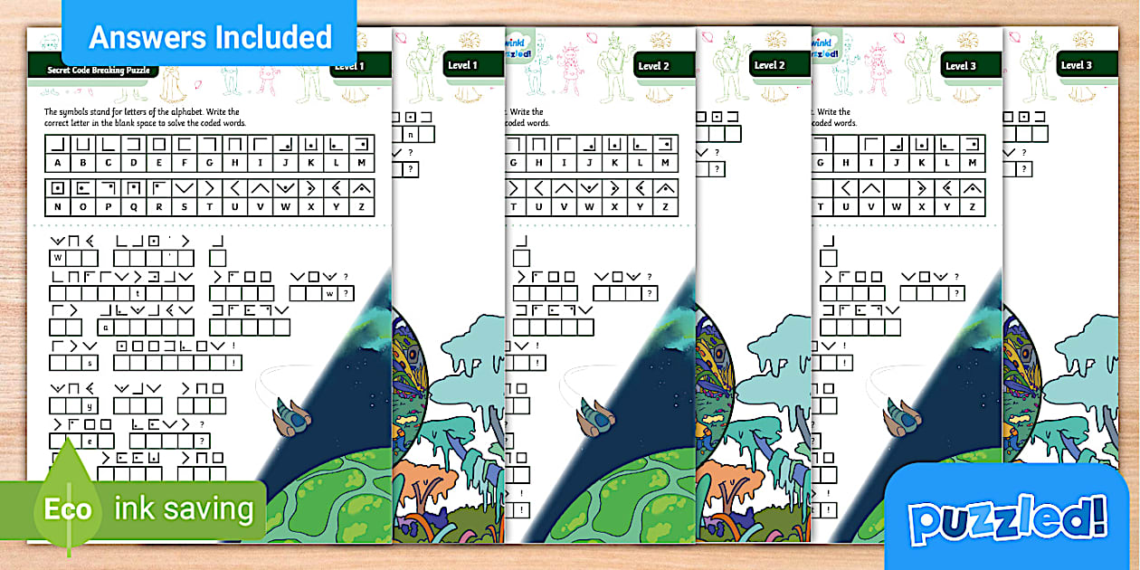 The Forest Planet Secret Code Breaking Puzzle Pack - Twinkl
