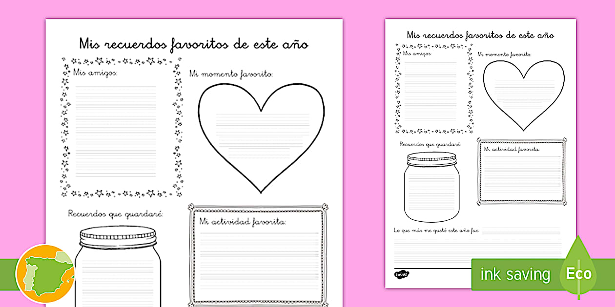 Ficha de actividad: Mis recuerdos favoritos de este año - End of the Year