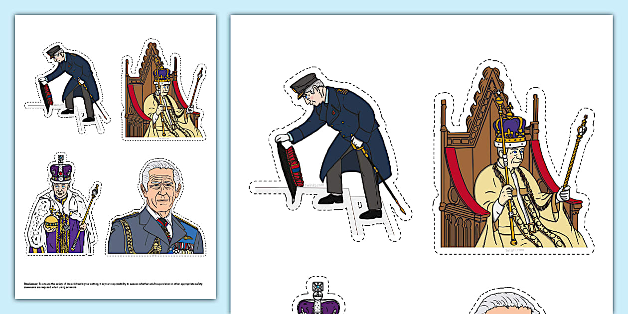 King Charles III Clip Art Cut-Outs (teacher made) - Twinkl