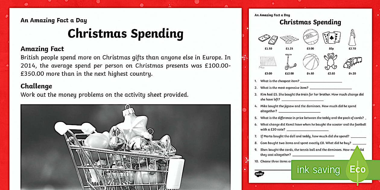 Christmas Spending Worksheet / Worksheet (teacher made)