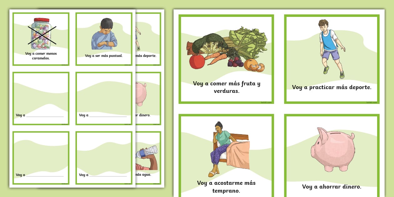 👉 Spanish: New Year Resolutions Flashcards - Twinkl - KS2