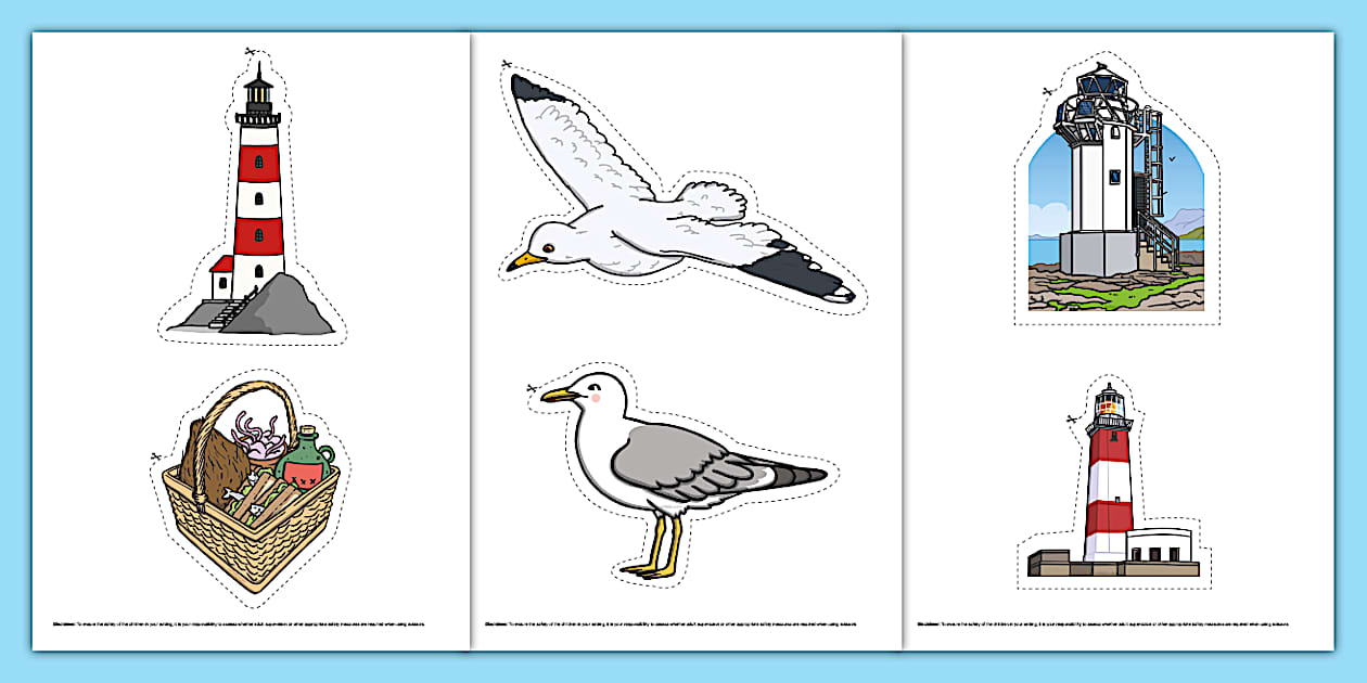 Lighthouse Cut-Outs (teacher made) - Twinkl