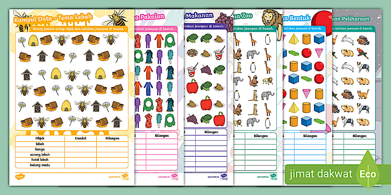 Matematik Tahun 1 - Gundal Kumpul Data dalam Jadual - Twinkl