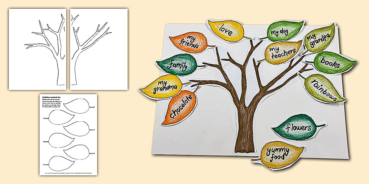 Mindfulness Gratitude Tree (teacher made) - Twinkl