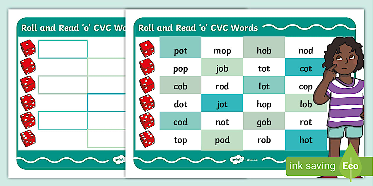 Roll and Read 'o' CVC Words Mat (teacher made) - Twinkl